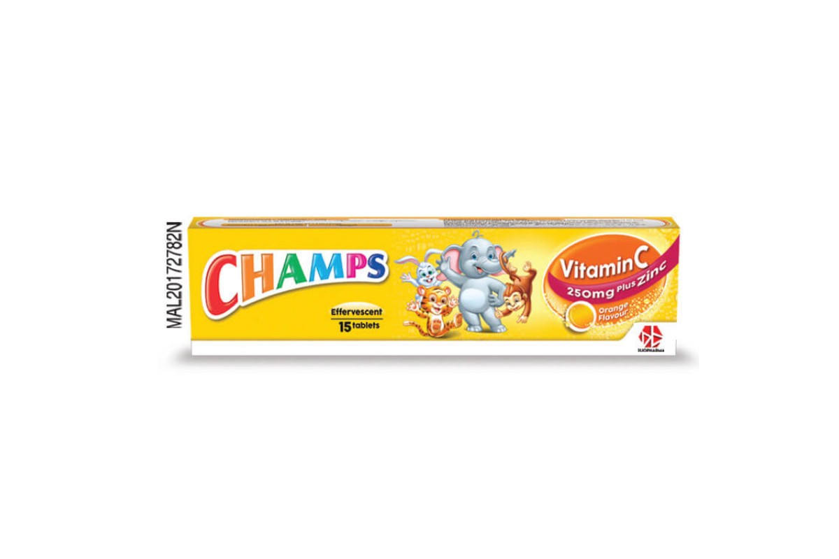 CHAMPS EFFERVESCENT VIT C PLUS ZINC 15'S