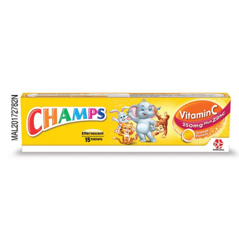 CHAMPS EFFERVESCENT VIT C PLUS ZINC 15'S